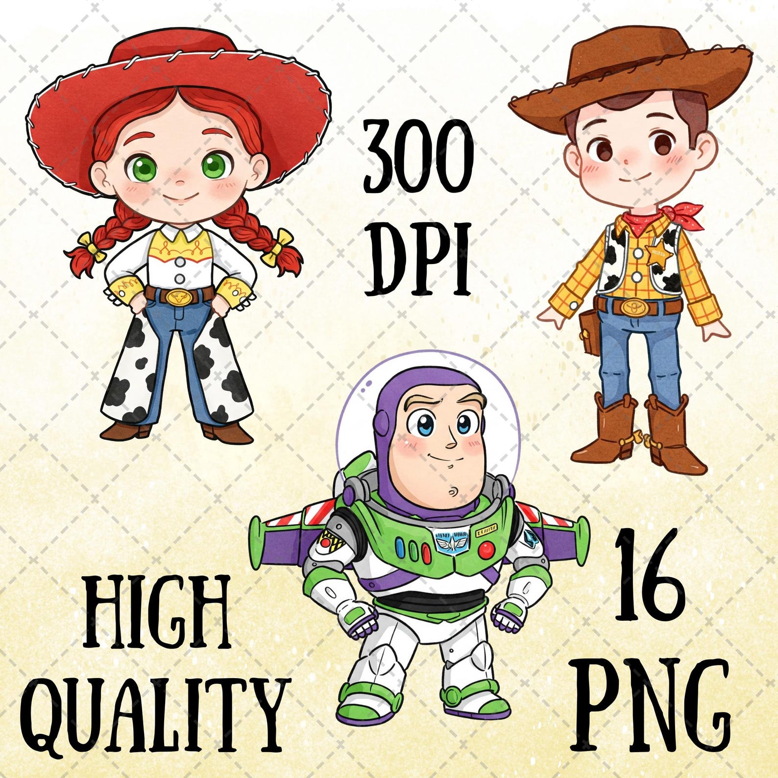 Toy Story Watercolor Clipart, 16 PNG Cute Cliparts, Woody, Buzz ...