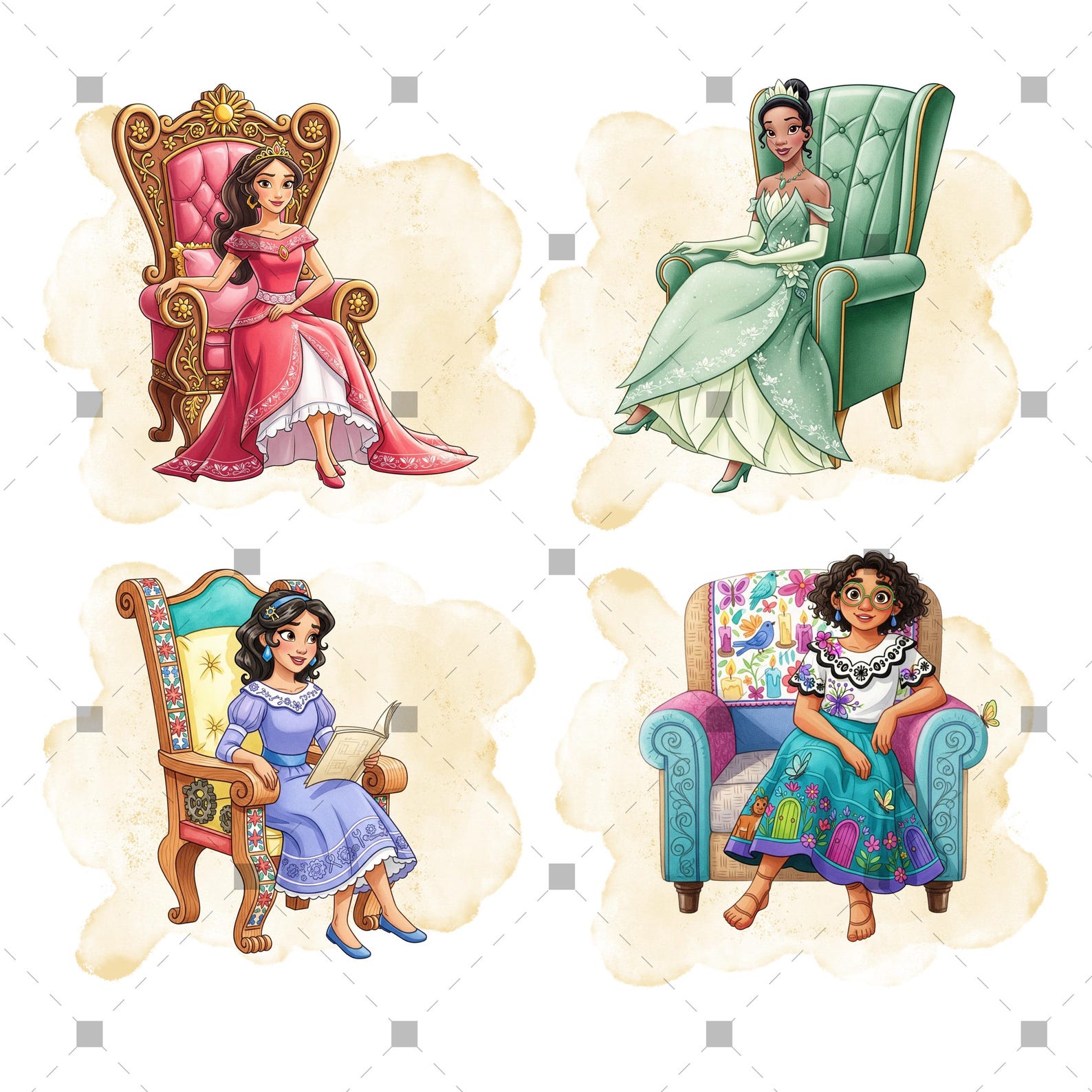 All Princess Sitting on Throne Chair Cliparts, Sitting Princess, 30 ...