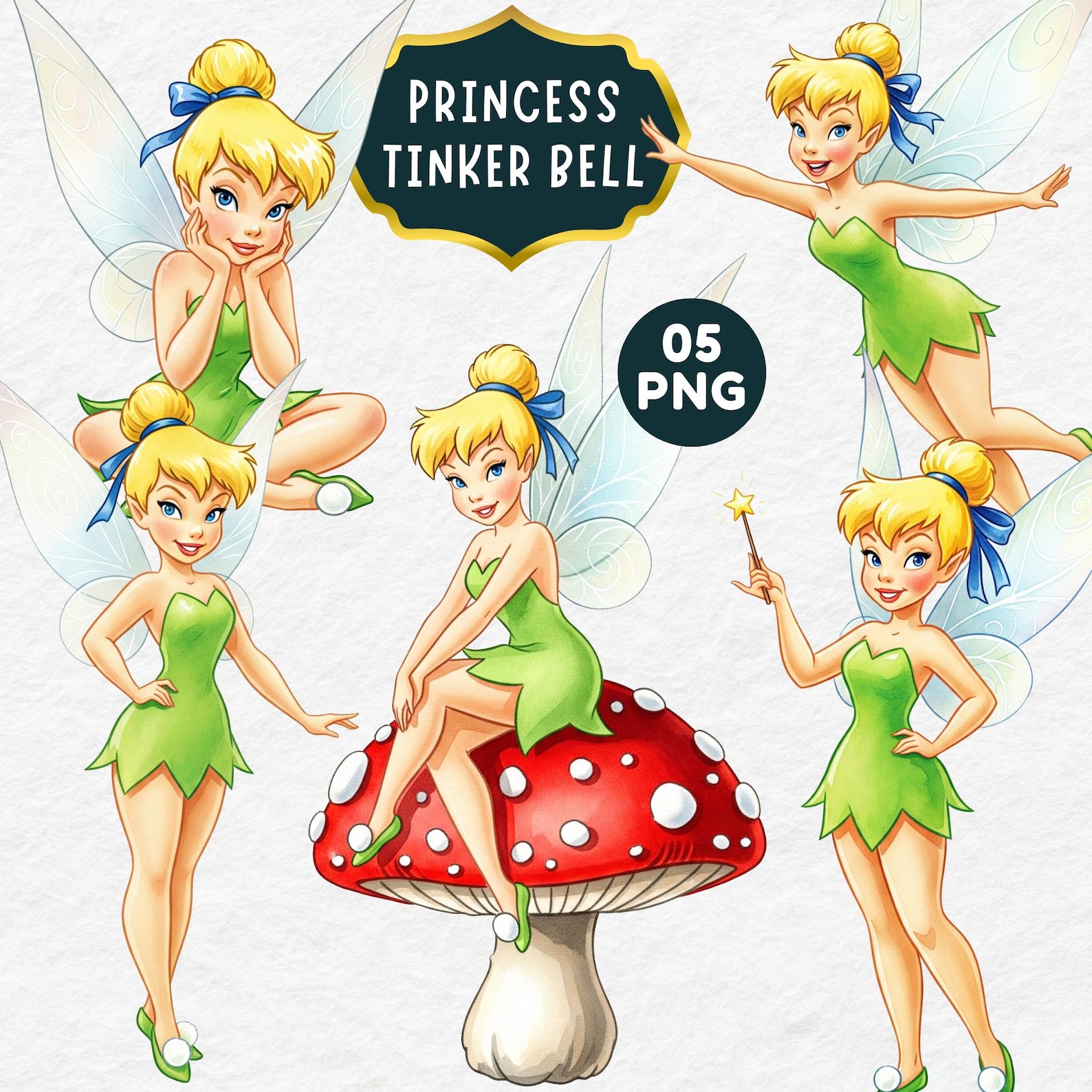 Tinker Bell Watercolor Clipart PNG, Watercolor Princess, Tinker Bell ...