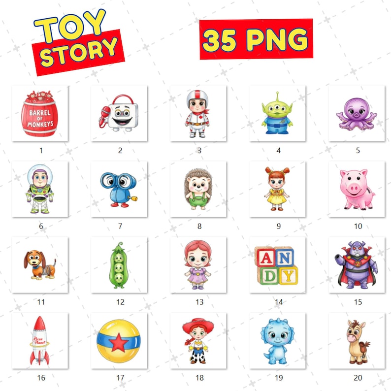 Cute Toy Story Watercolor Clipart, Baby Toy Story PNG, Toy Story ...