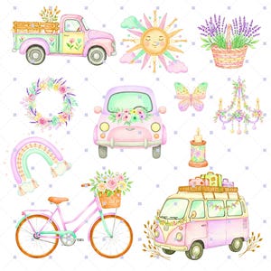 Boho Spring Clipart Watercolor Spring PNG, Boho Vibes, Floral Spring ...