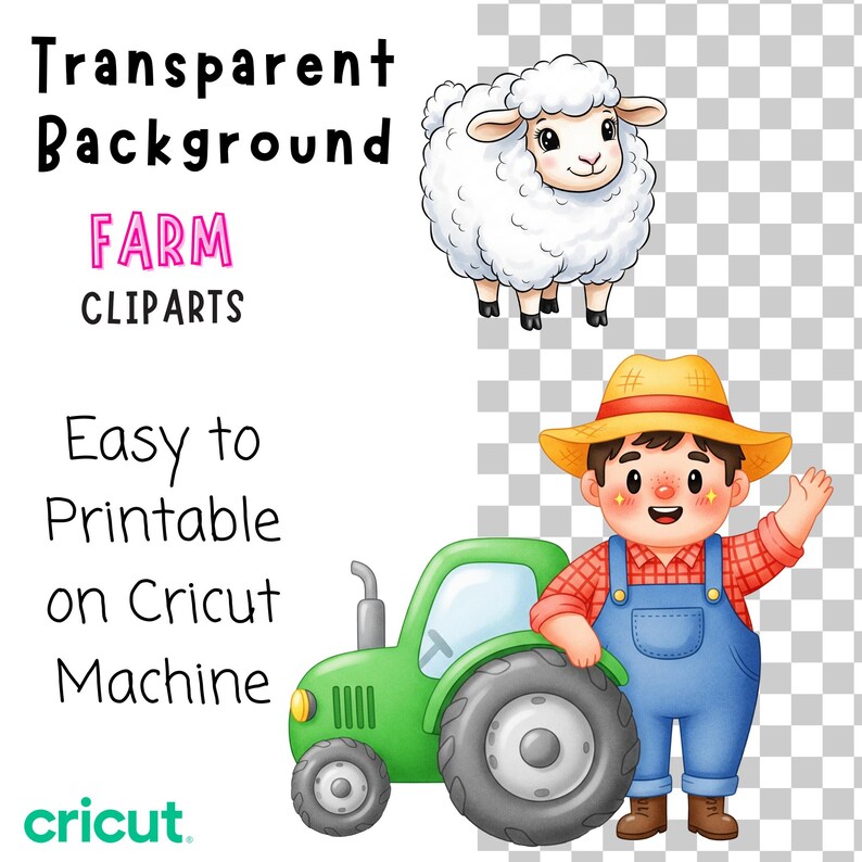 Farm Animals Clipart, Cute Farm Clipart, Baby Farm Animal Clipart, Farm ...