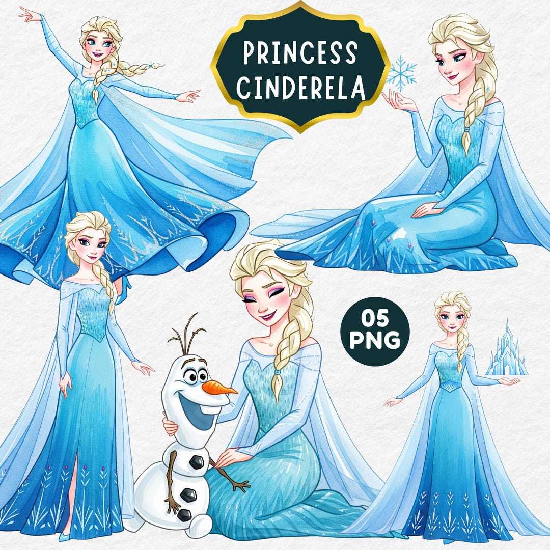Elsa Watercolor Clipart, Watercolor Princess, Frozen Fairytale Princess ...