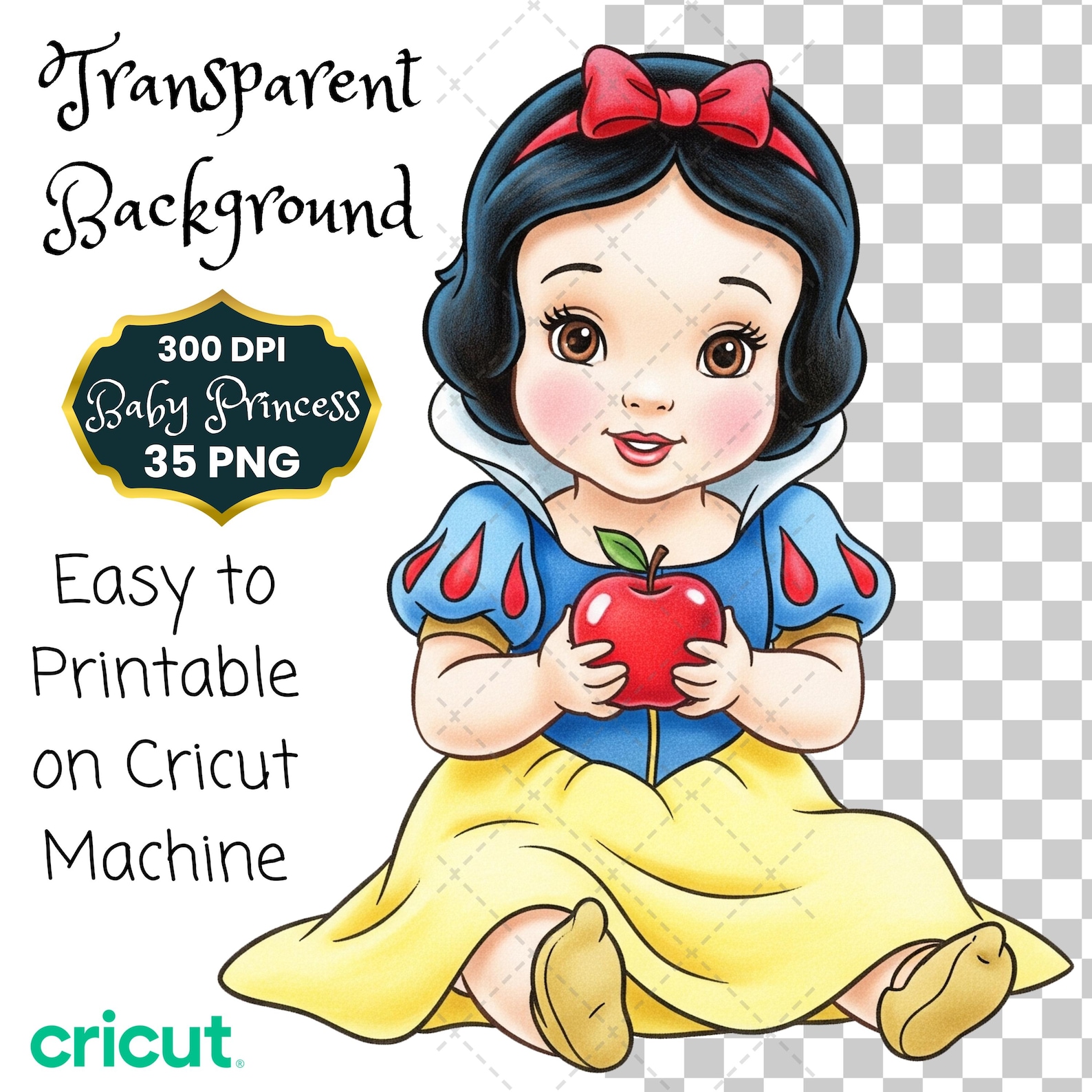 Cute Baby Princess Watercolor Clipart, Hand Drawn, Cute Cartoon, Little ...
