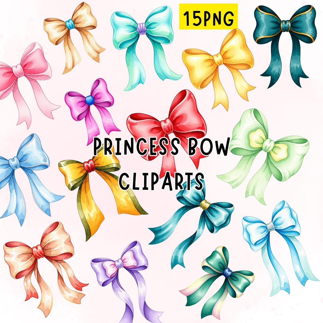 Princess Cute Bows With Ribbon PNG, Princess Bows, Princess Coquette ...