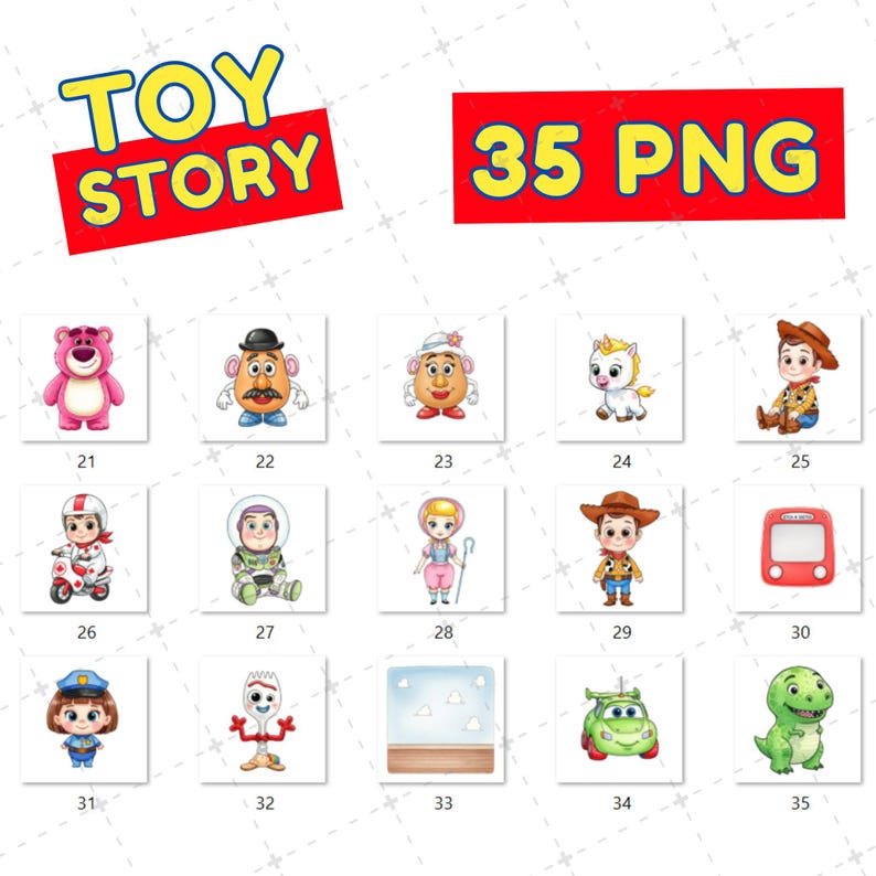 Cute Toy Story Watercolor Clipart, Baby Toy Story PNG, Toy Story ...