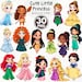 Watercolor Princess Clipart, Cute Little Princess Clipart Bundle, 30 ...