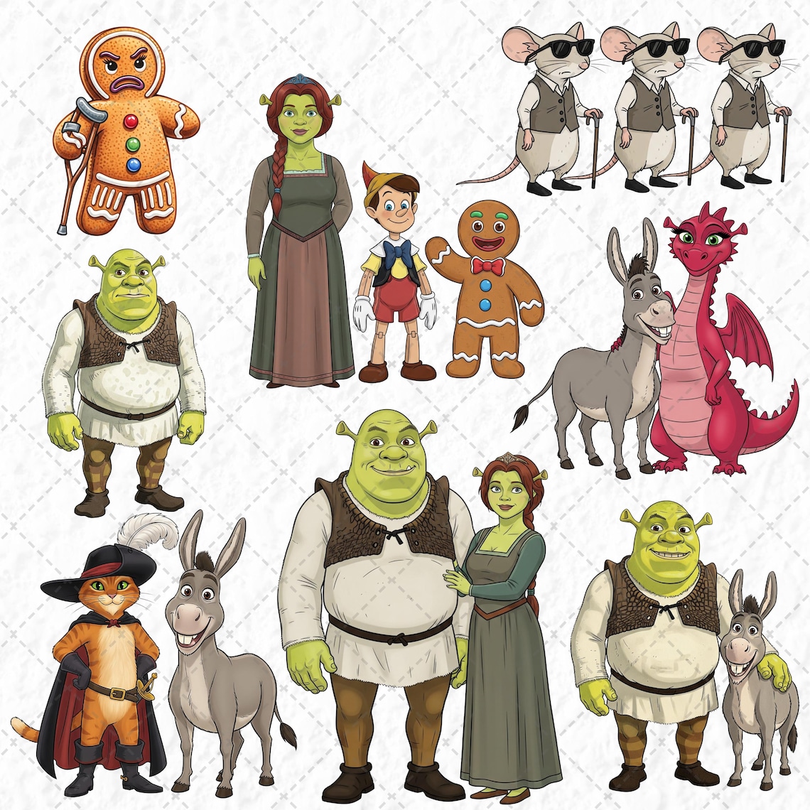 Shrek PNG Bundle, 24 Shrek Cliparts, Instant Download, Shrek Birthday ...