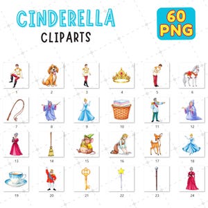 Cinderella Watercolor Clipart, Cinderella Princess PNG, Glass Slipper ...