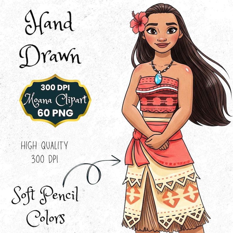 Moana Clipart Bundle, Moana, Polynesian Princess, Maui, Heihei, Pua ...
