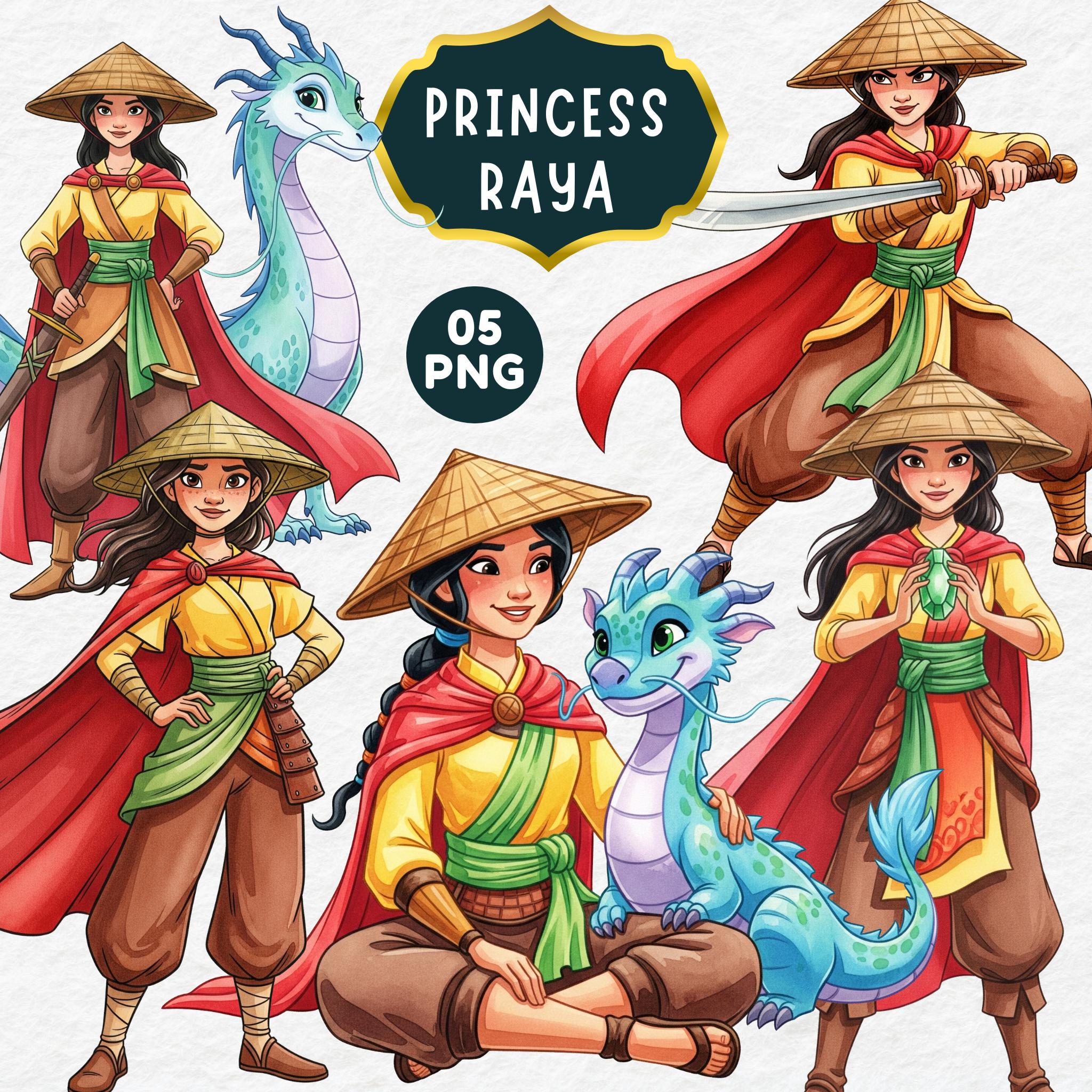 Raya Watercolor Clipart, Watercolor Princess, Fairytale Princess, Raya ...