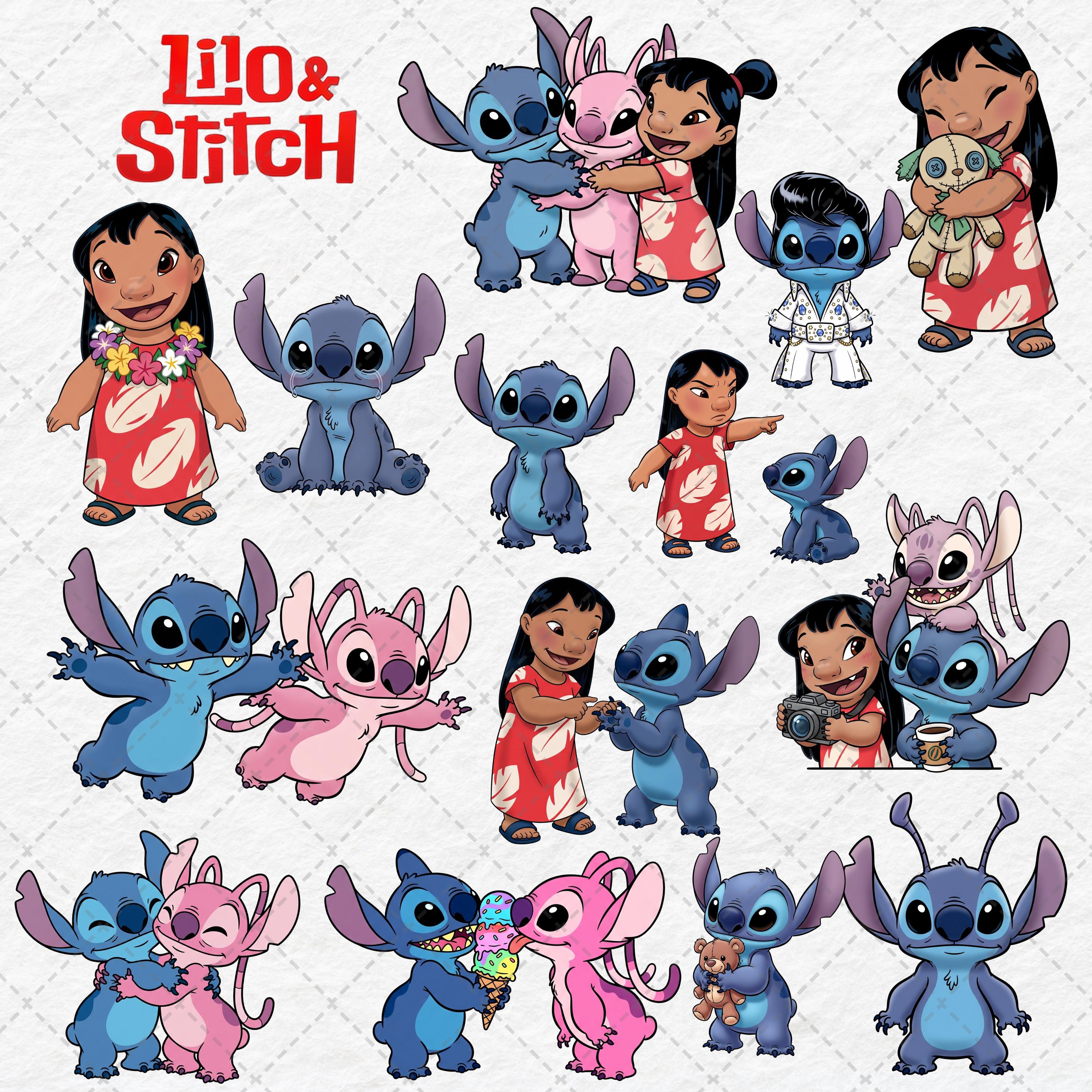 Lilo and Stitch Clipart Bundle, Handdrawn Stitch Art, Stitch Clipart ...