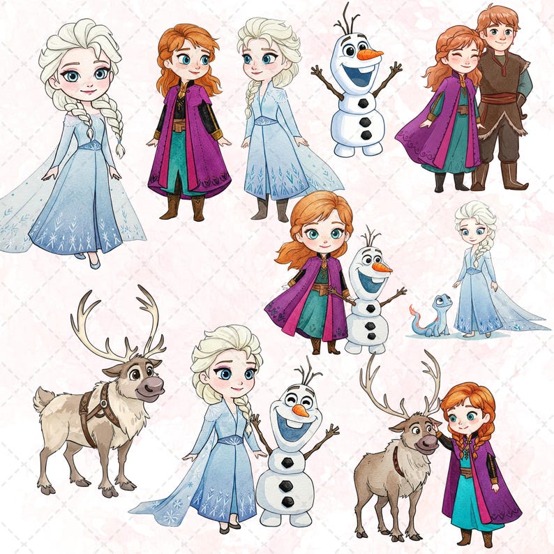 Cute Frozen Clipart, Elsa Clipart, Anna Clipart, Olaf, Frozen Birthday ...