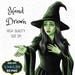 Wicked Watercolor Clipart Bundle, Elphaba Glinda PNG, Emerald City ...