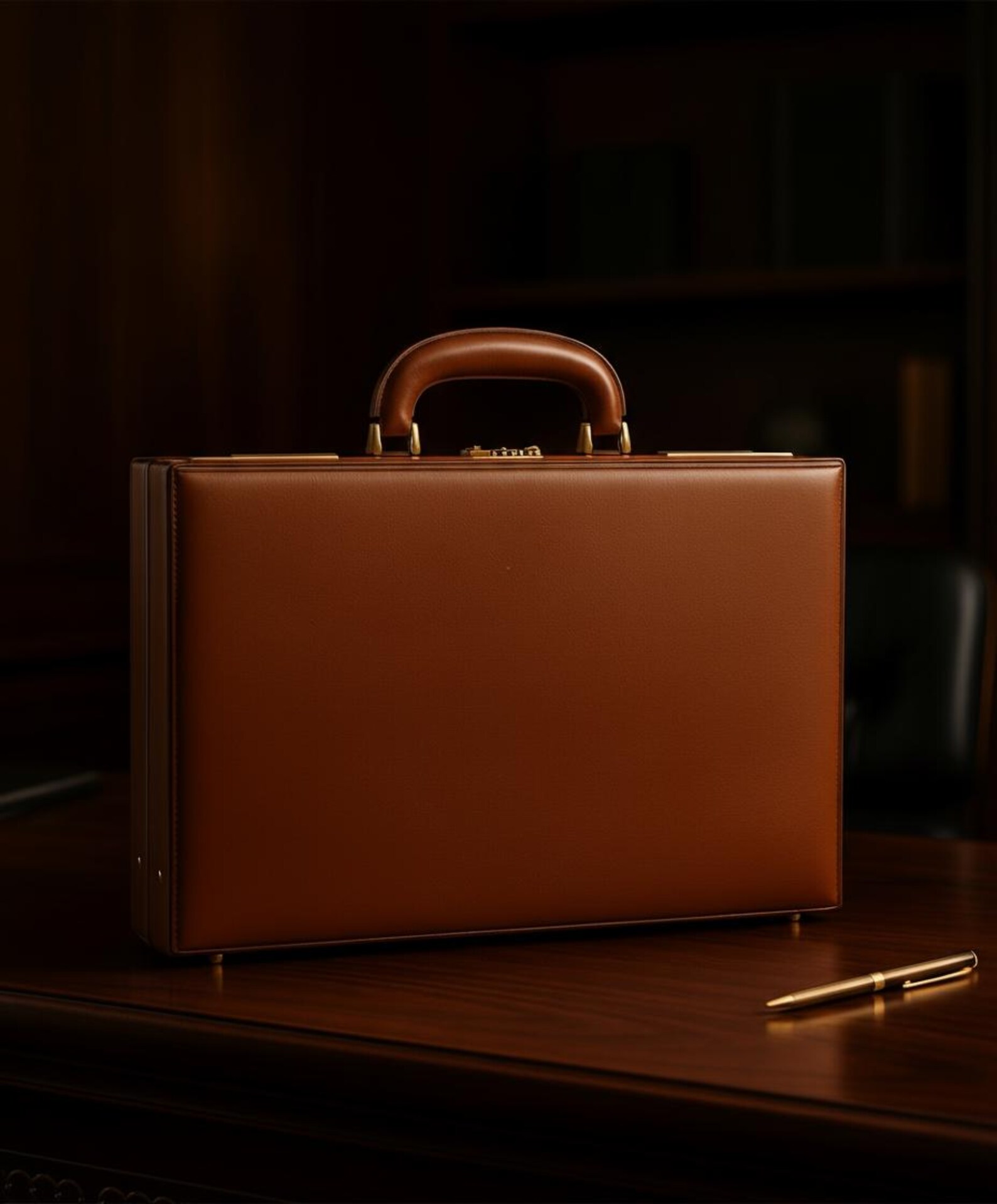 Elegant Office Leather Briefcase | Three-digit Combination Lock | Slim ...