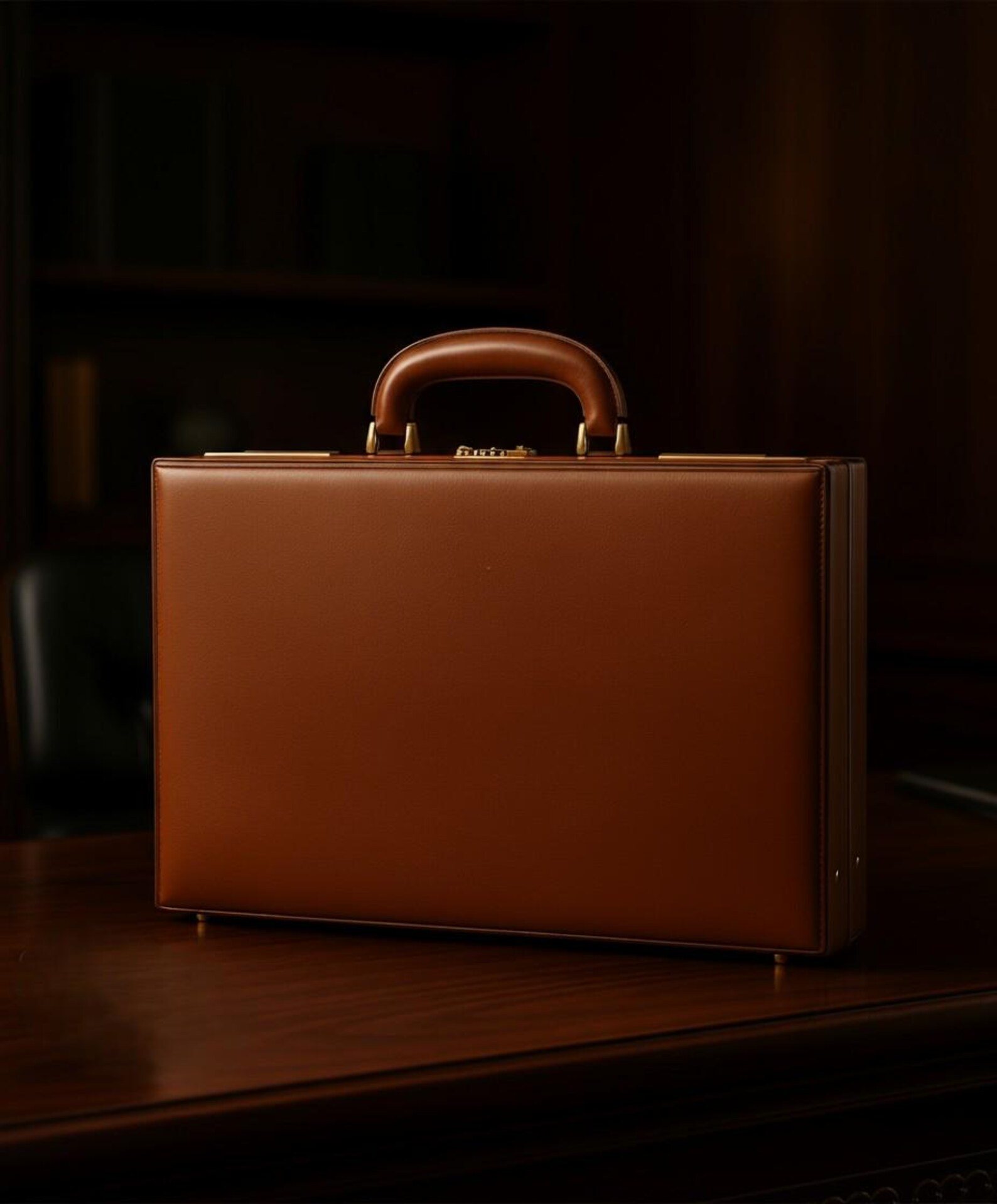 Elegant Office Leather Briefcase | Three-digit Combination Lock | Slim ...
