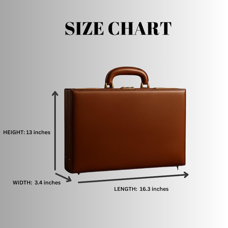 Elegant Office Leather Briefcase | Three-digit Combination Lock | Slim ...