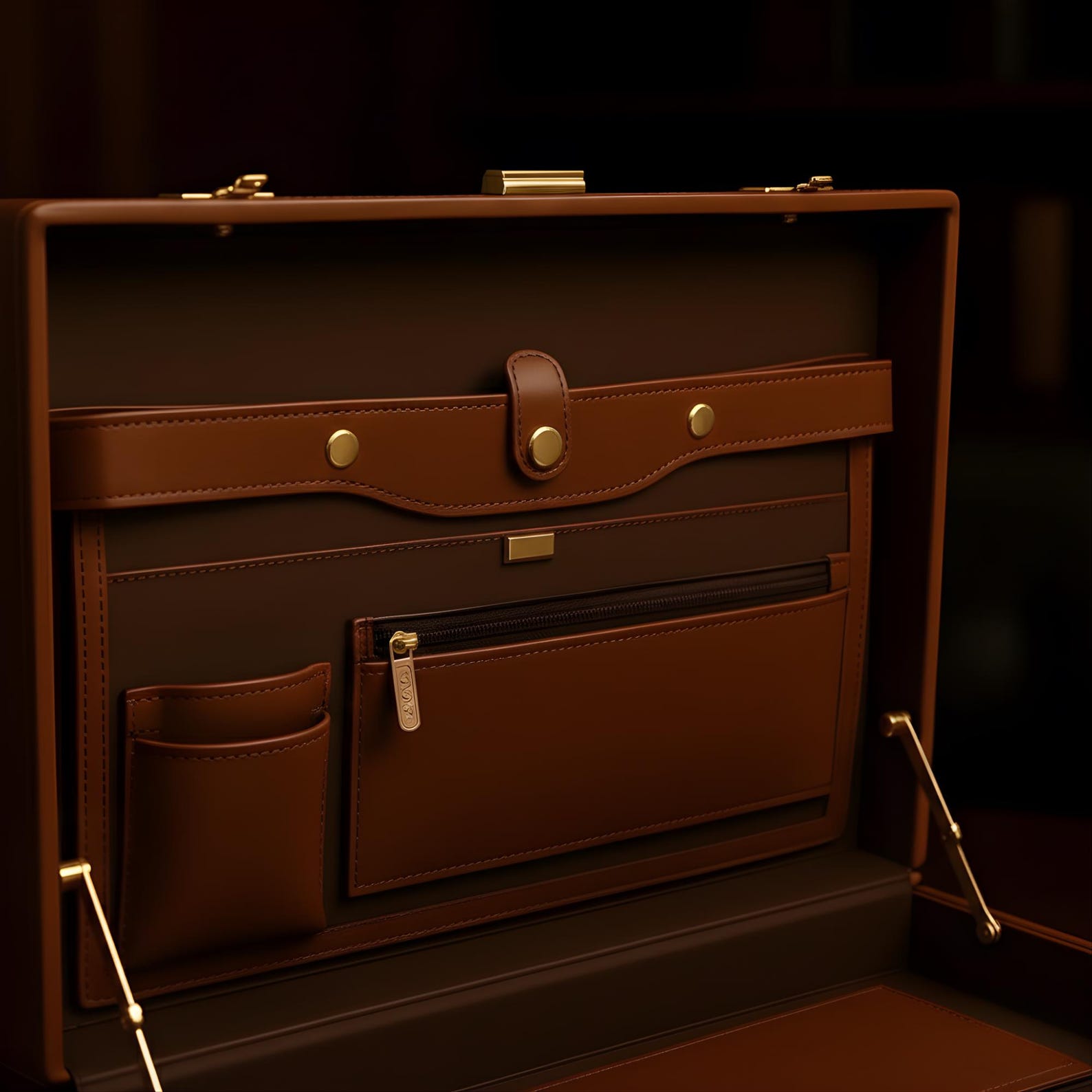 Elegant Office Leather Briefcase | Three-digit Combination Lock | Slim ...