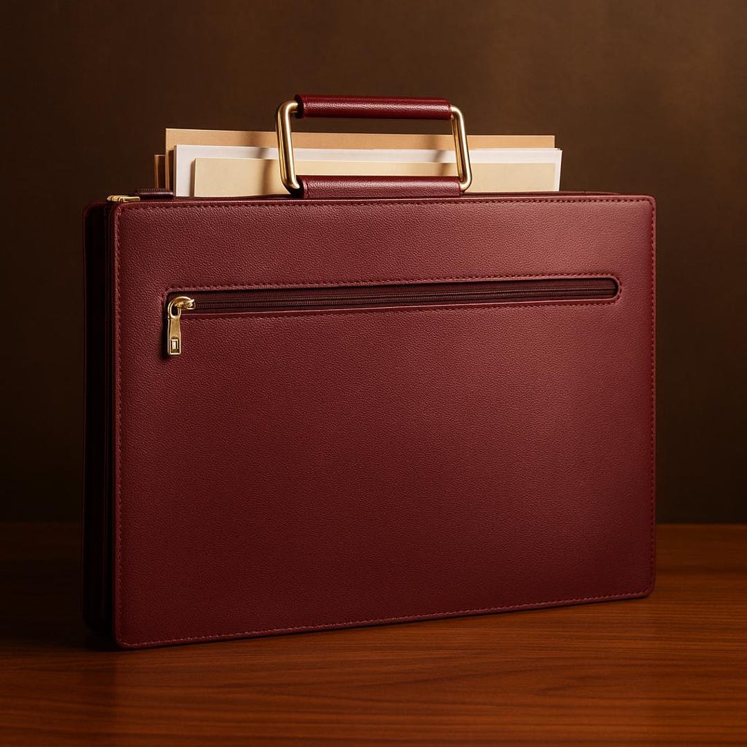 Broadway Leather Document Case | Slim Corporate Design | Dual Open ...