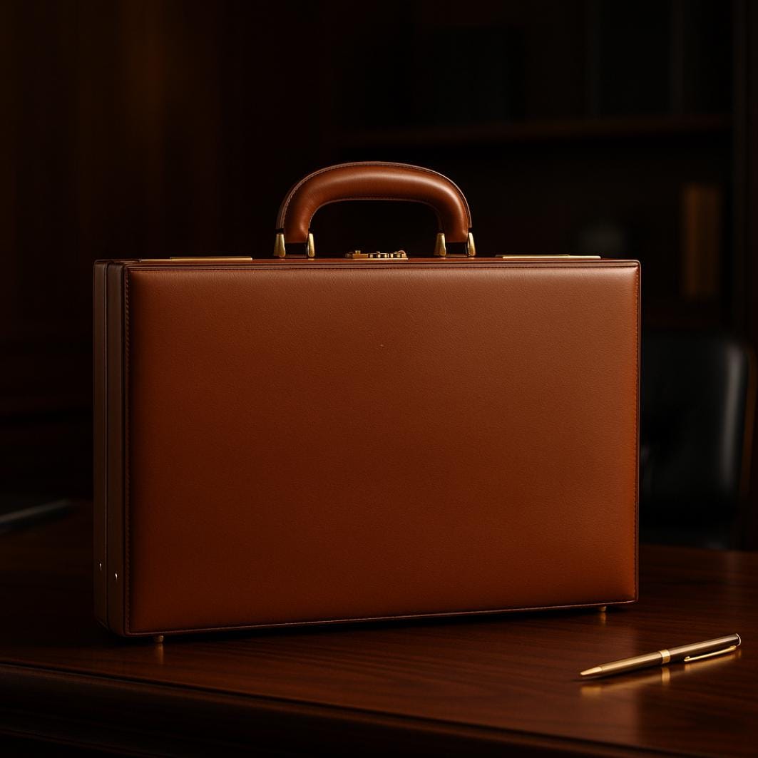 Elegant Office Leather Briefcase | Three-digit Combination Lock | Slim ...