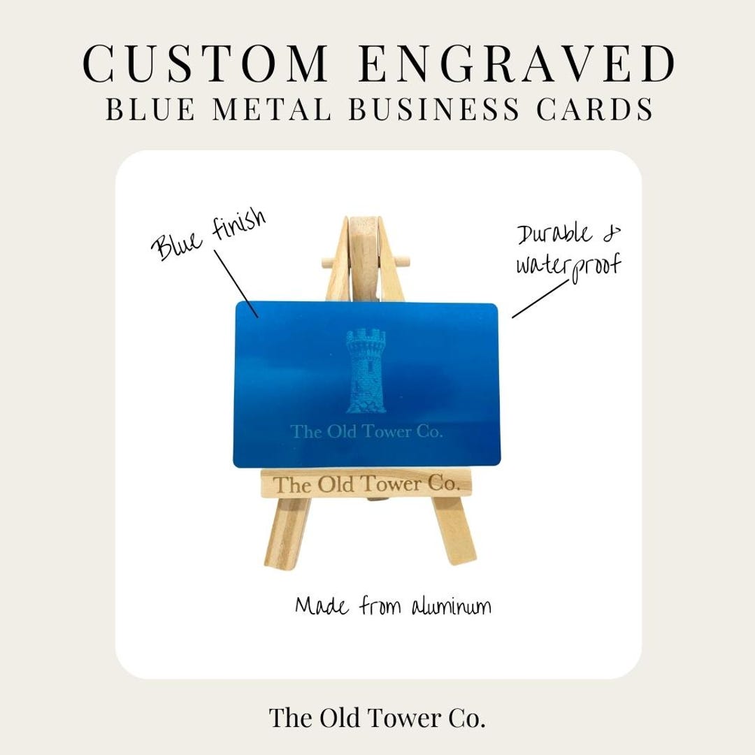 Custom Engraved Blue Metal Business Cards – Personalized Business Cards ...