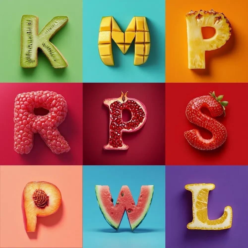 Fruit Shape Letters Midjourney Prompts, AI Prompts for Creative Fruit ...