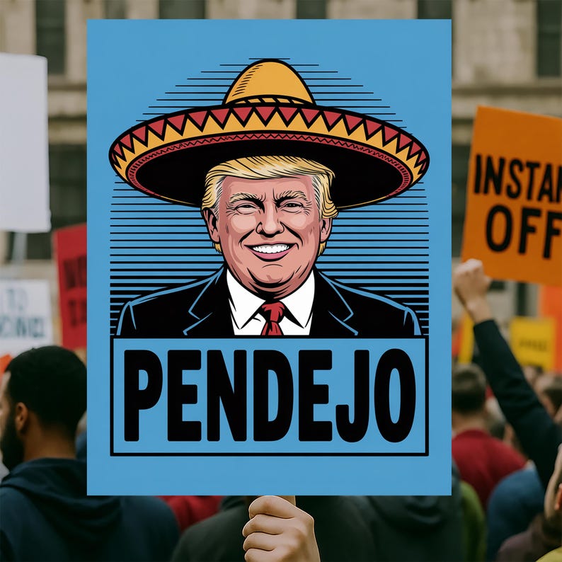 Pendejo No Kings in America Protest Sign PRINTABLE, Anti-trump Poster ...