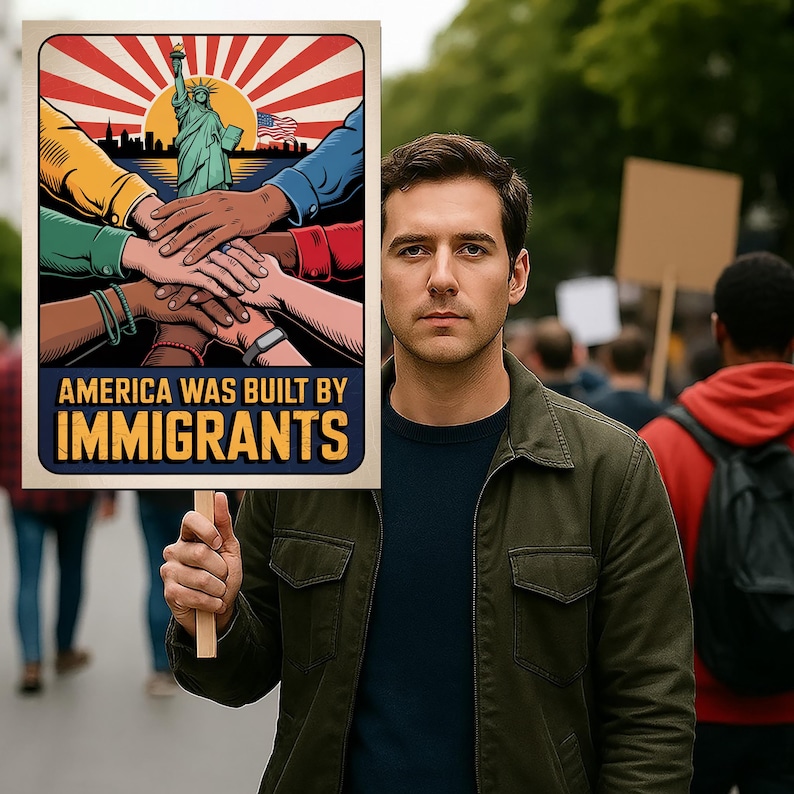America Was Built by Immigrants Protest Sign PRINTABLE, Anti-trump ...