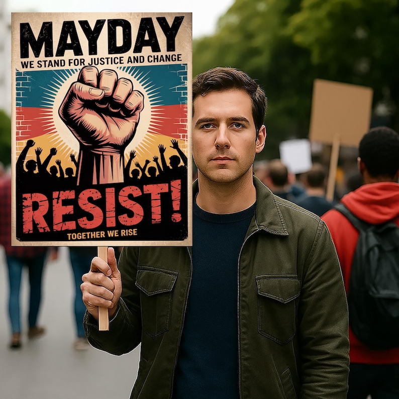 Mayday Protest Sign: Political Activist Rally Poster (digital Download ...