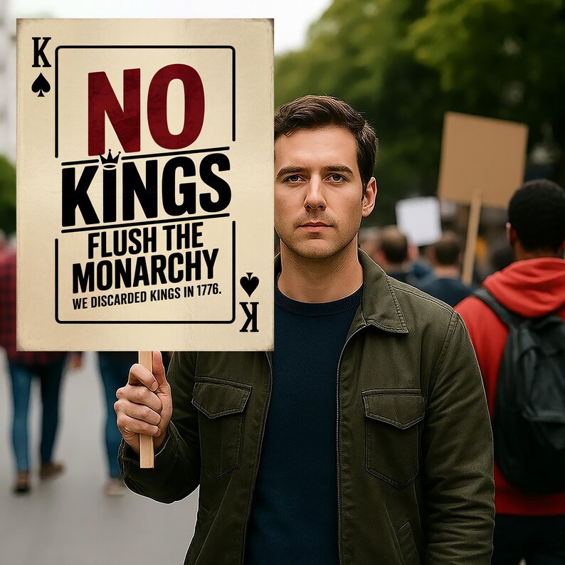 No Kings Protest Sign PRINTABLE, Anti-trump Poster Sign, Political ...