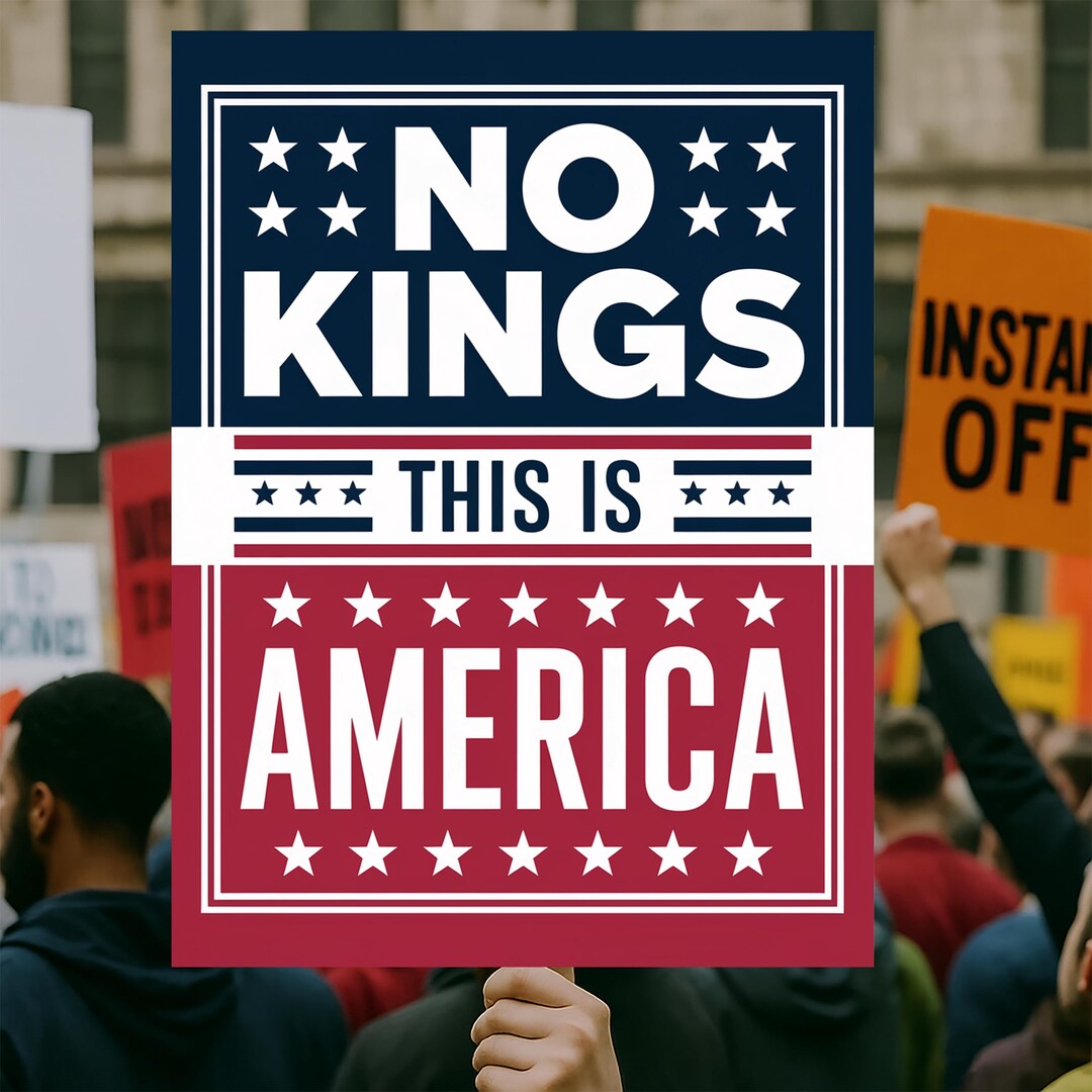 No Kings, No Dictators Protest Sign Protest Sign PRINTABLE, Anti-trump ...
