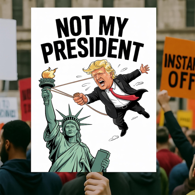 Funny Anti-trump Protest Sign: Political Activist Art (digital Download ...