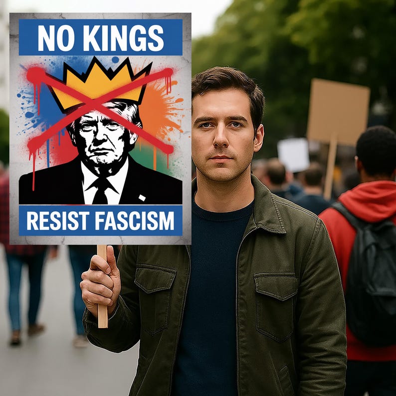 No Kings Resist Fascism Printable Sign, Political Protest Art (digital ...
