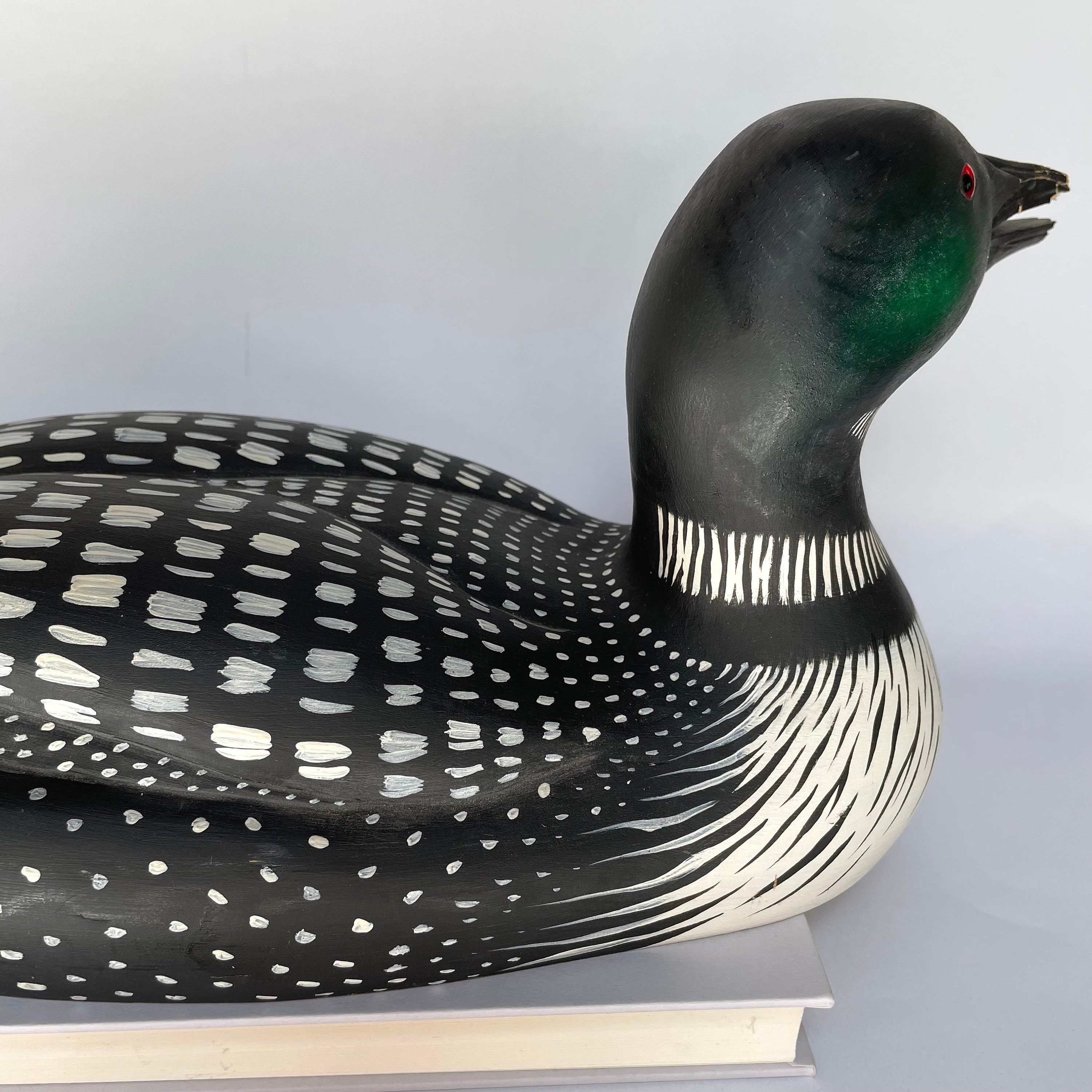 Vintage Common Loon Wood Decoy, Hand Carved and Painted by S.F. Hill ...