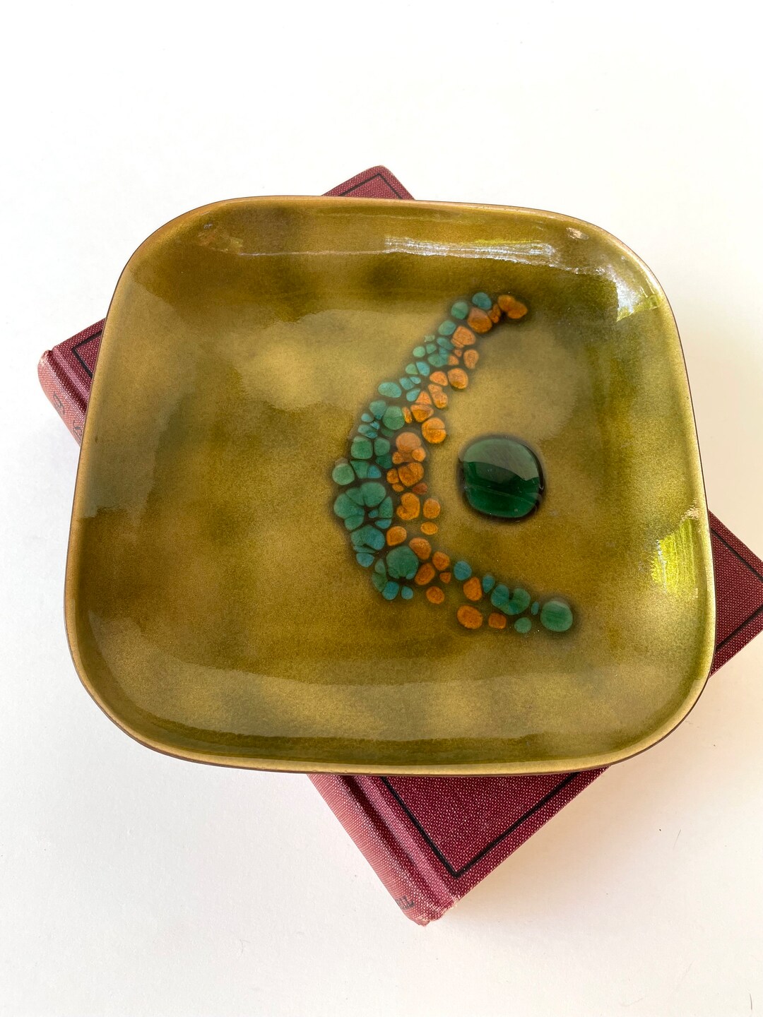 Vintage Bovano MCM Enamel Dish Plate Handcrafted Cheshire CN - Etsy