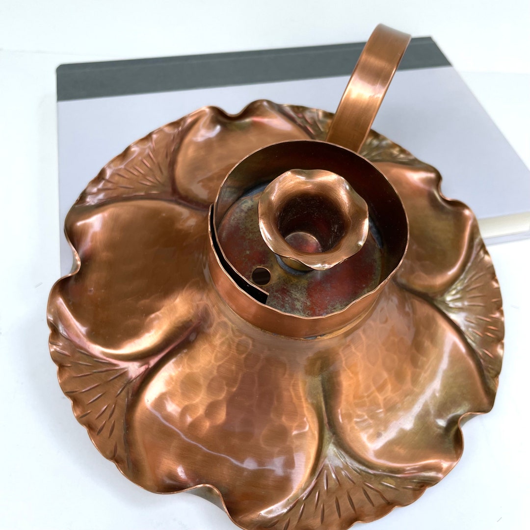 Vintage Gregorian Copper Flower Leaf Shaped Candle Holder, No. 411 - Etsy