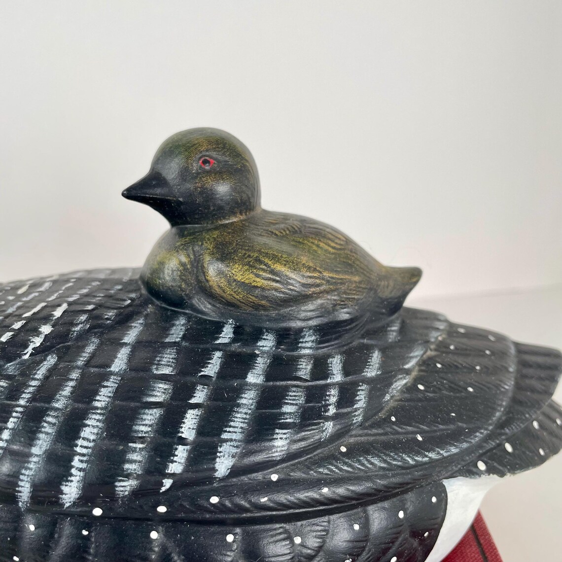 Vintage Large Ceramic Loon With Baby, Hand Painted Hobby Piece - Etsy