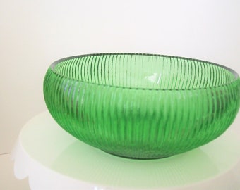 Green Ribbed Bowl | Etsy