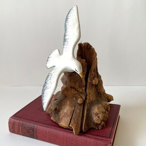 Vintage Large Ceramic Flying Seagull on Chunk of Wood Very - Etsy