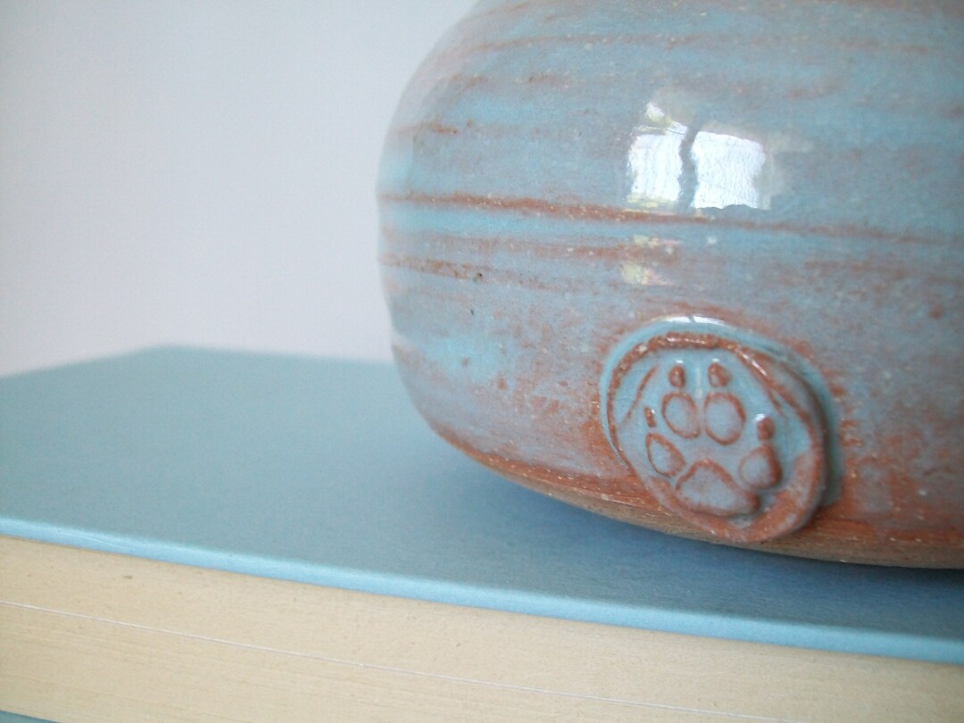 Vintage Paw/dog Print Stoneware Pottery Vase/bowl/planter, Red Clay ...