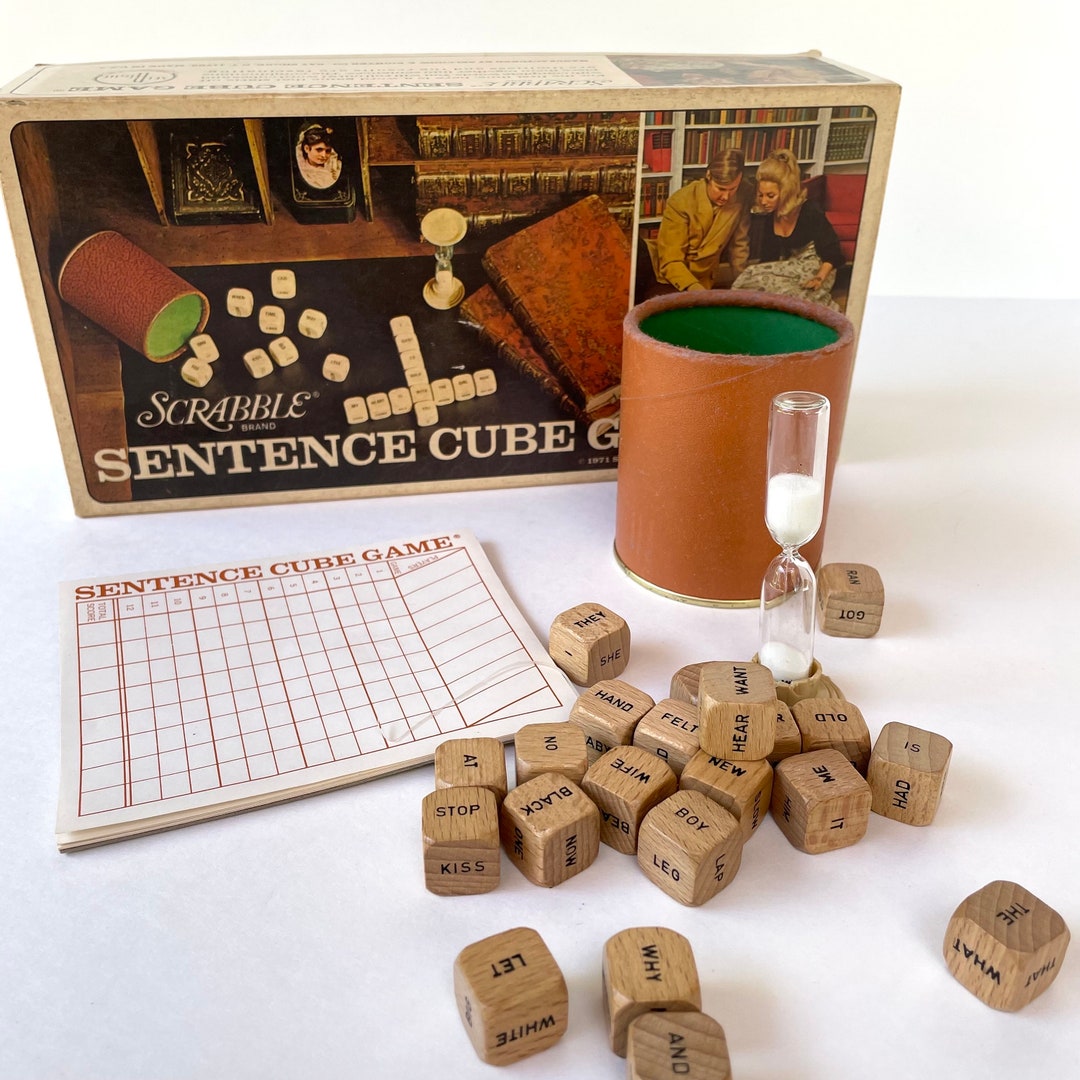 Vintage Scrabble Sentence Cube Game, 1971, Original Box - Etsy