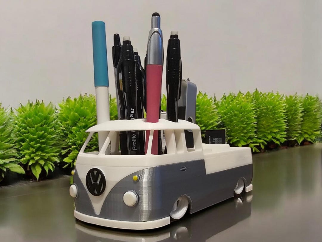 VW Bus Pencil Holder Desk Organizer/business Card Holder Stay Stylishly ...