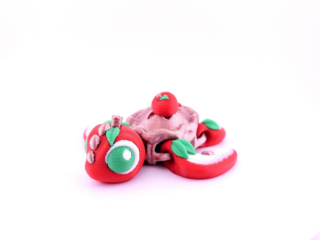 3D Printed Articulated Turtle: Apple Pie Desk Decor - Etsy