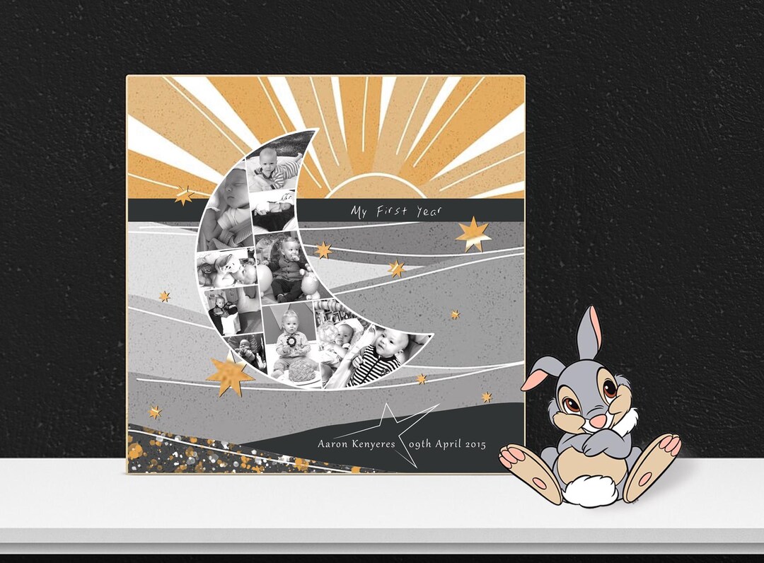 Personalized Moon First Year Printable Wall Art - Etsy