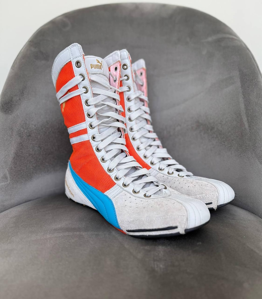 Puma Rare Archive 00s Schattenboxen Suede Leather White Orange ...
