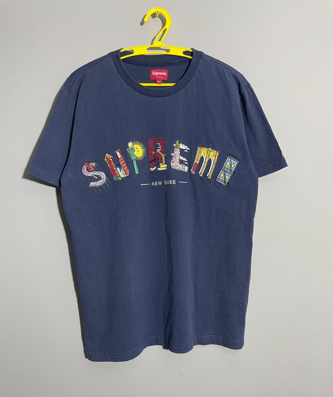 Supreme New York City Hype Logo Navy Blue T Shirt Size M - Etsy