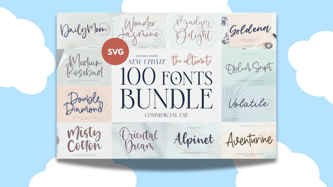 The Ultimate Font Bundle, Handwritten Font, Wedding Font, Modern Font, Display Font, Cricut Font ...