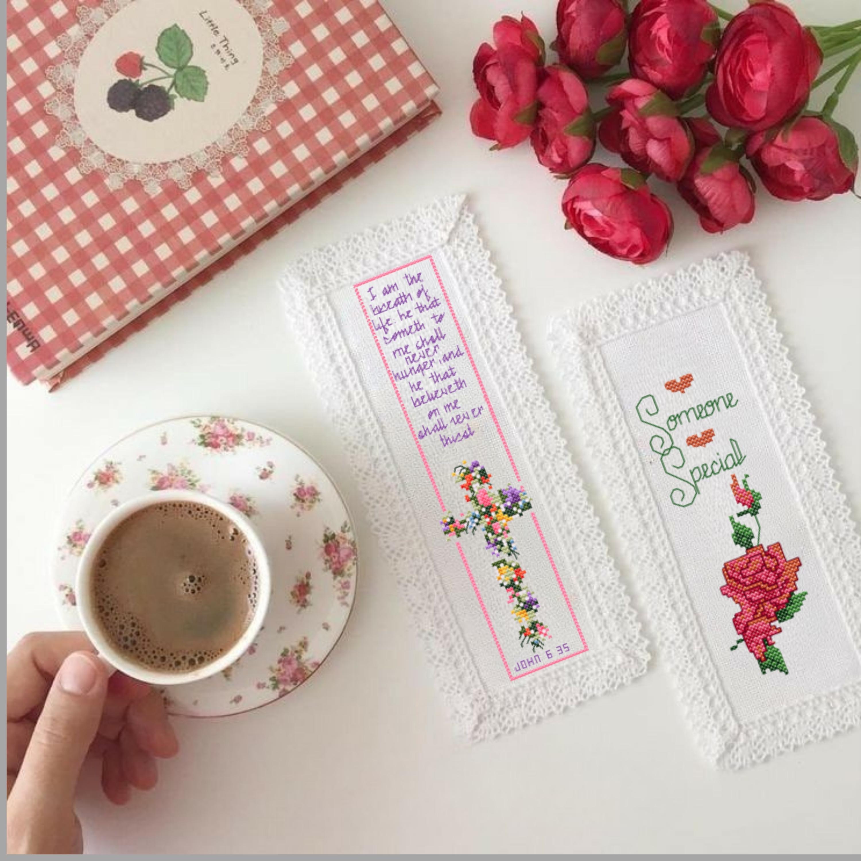 Set of 6 Bookmark Cross Stitch Pattern Bundle|cute Vertical Bookmarks ...