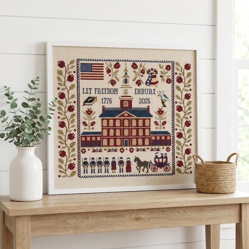 America 250th Anniversary Cross Stitch Pattern-let Freedom Endure ...