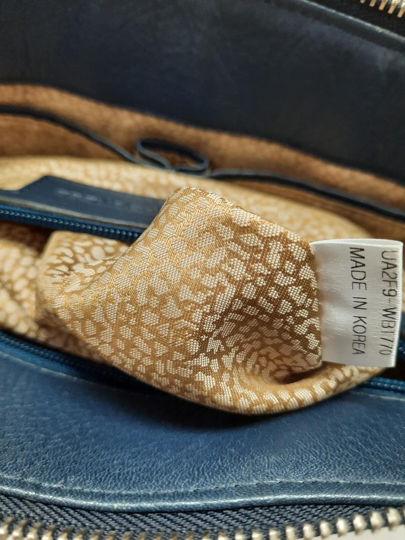 BORBONESE Navy Blue Leather Crossbody Bag. - Etsy